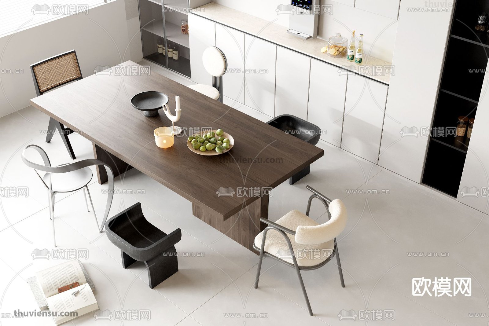 SU Table + Chair-14107632-SU - Thư Viện KTS