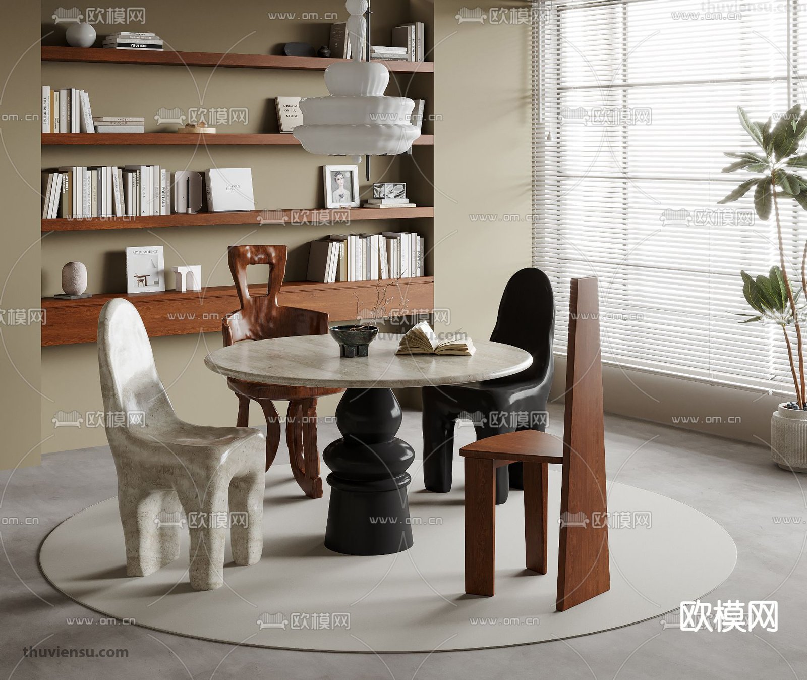 SU Table + Chair-14114289-SU - Thư Viện KTS