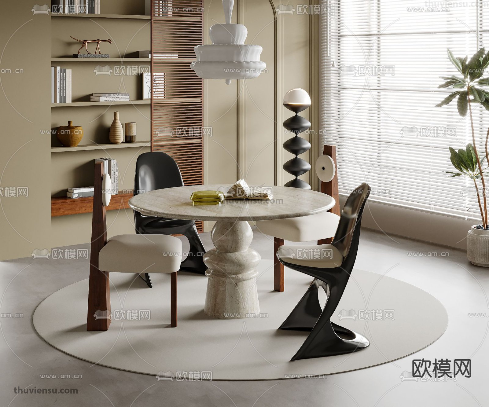 SU Table + Chair-14116821-SU - Thư Viện KTS