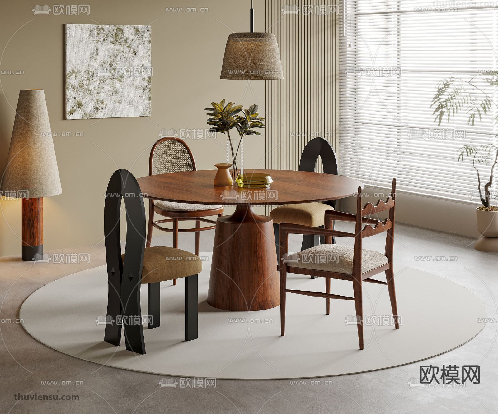 SU Table + Chair-14120458-SU - Thư Viện KTS