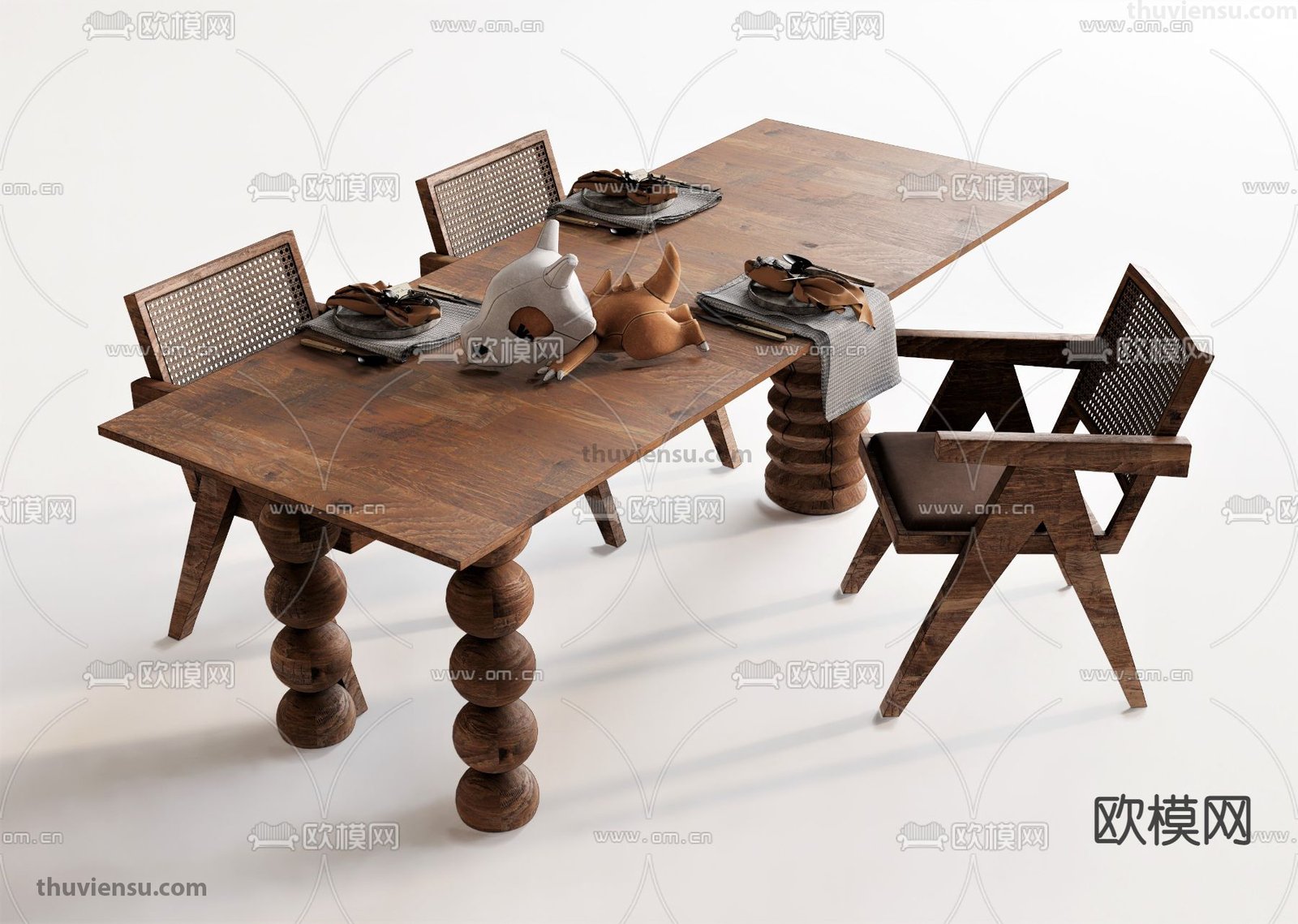 SU Table + Chair-14125359-SU - Thư Viện KTS