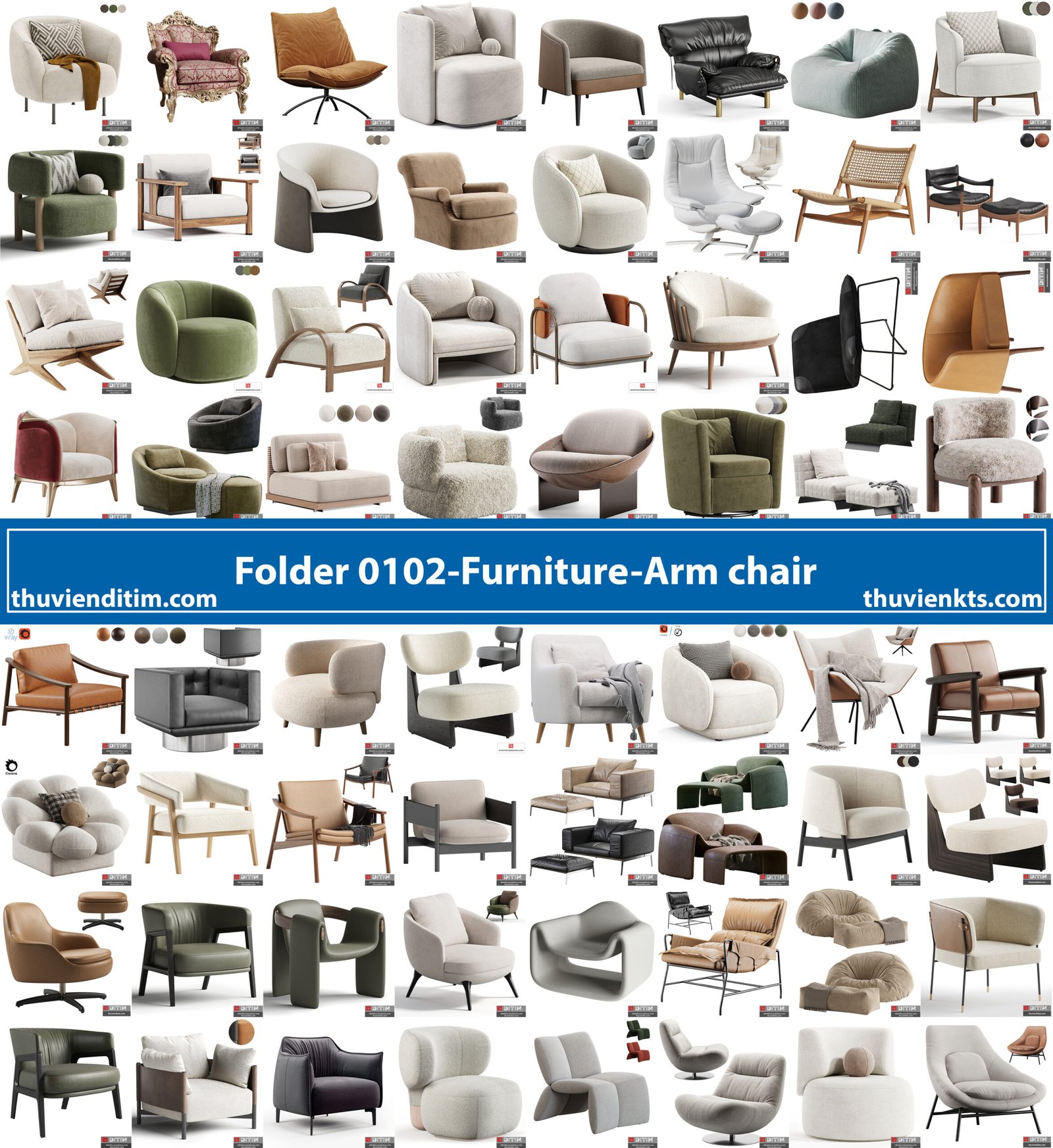 Folder 0102-Furniture-Arm chair - Thư Viện KTS